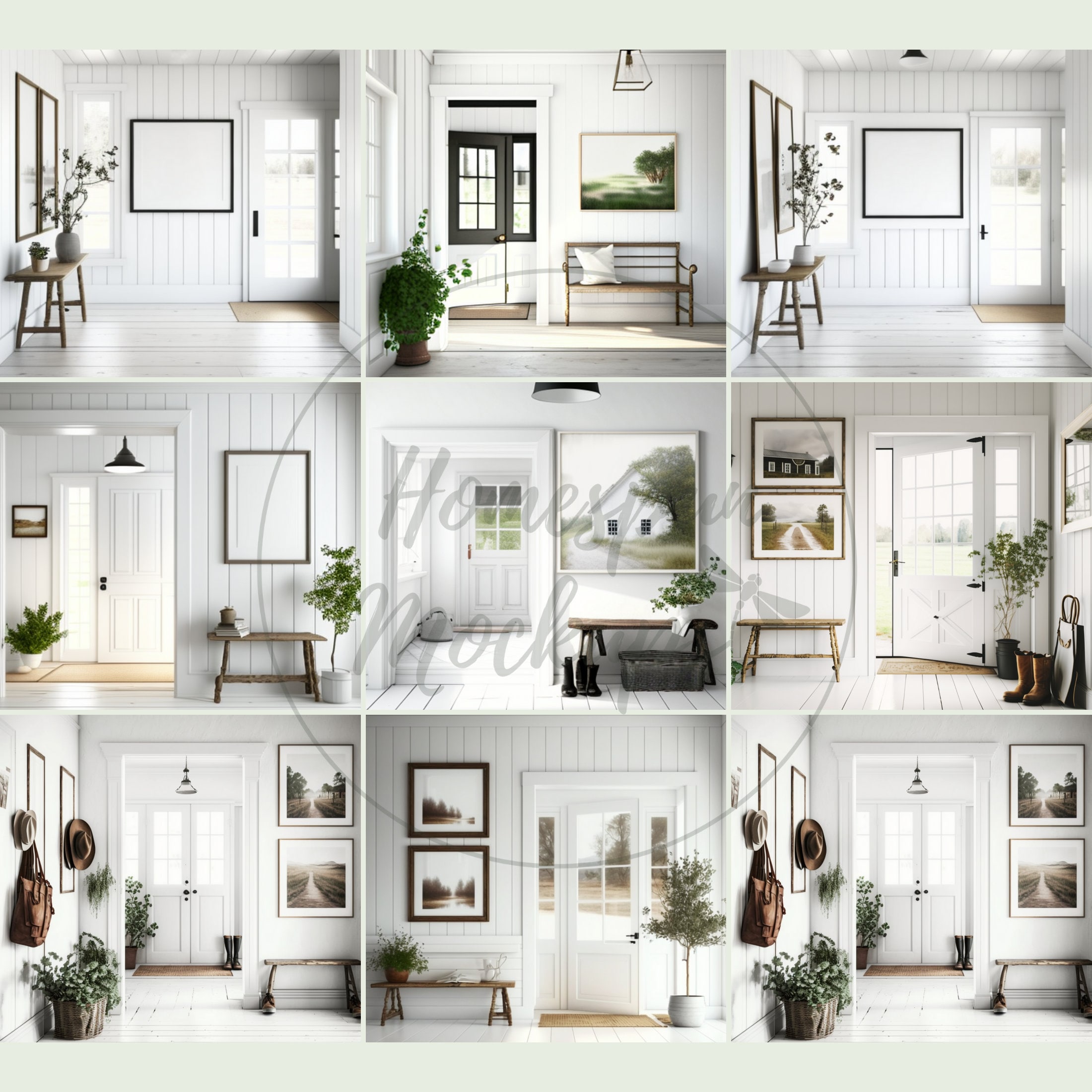 Canva Farmhouse Entryway Mockups/canva Drop & Drag Interior Mockups ...