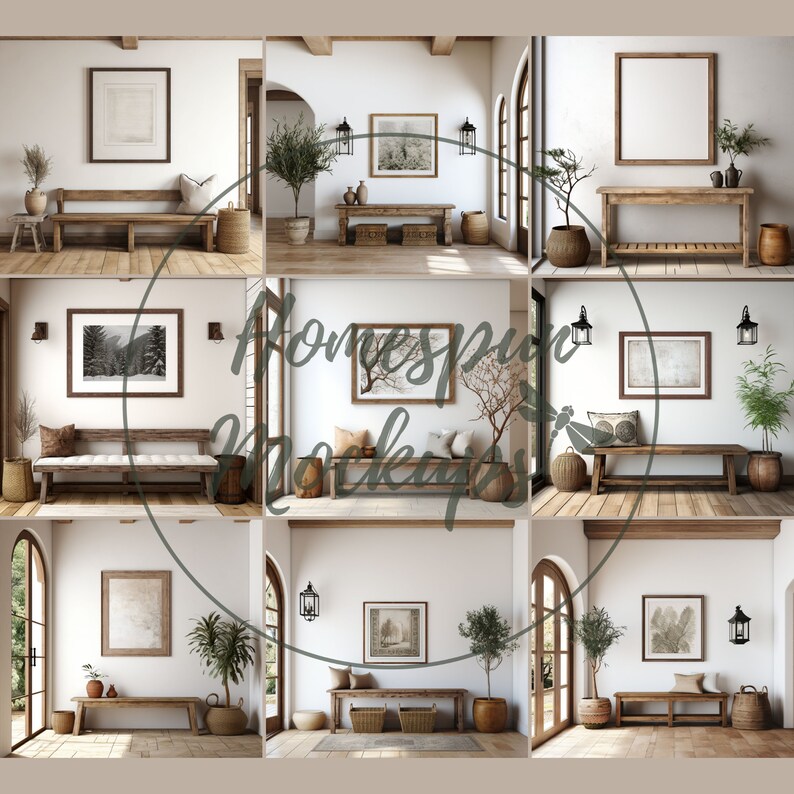 Canva Rustic Entryway Mockup Template/canva Drop and Drag Foyer Mockup ...