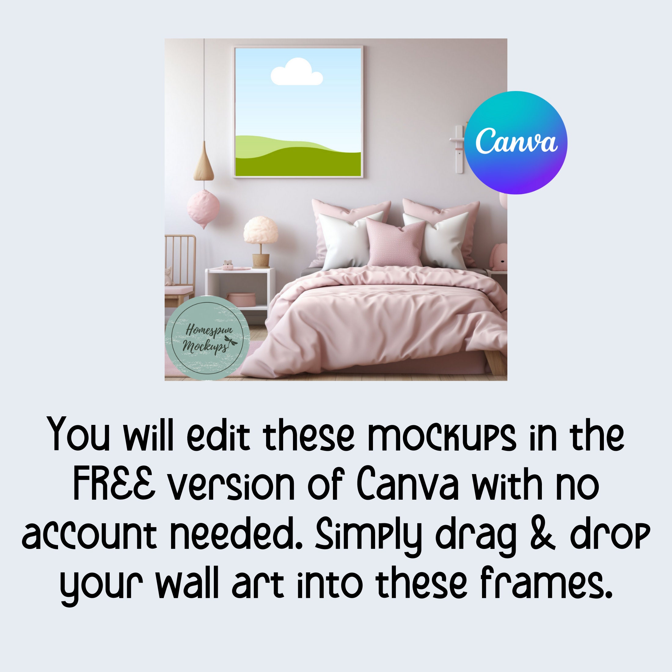 EDITABLE Pretten Teen Girls Room Mockups/canva Drag and Drop Template ...