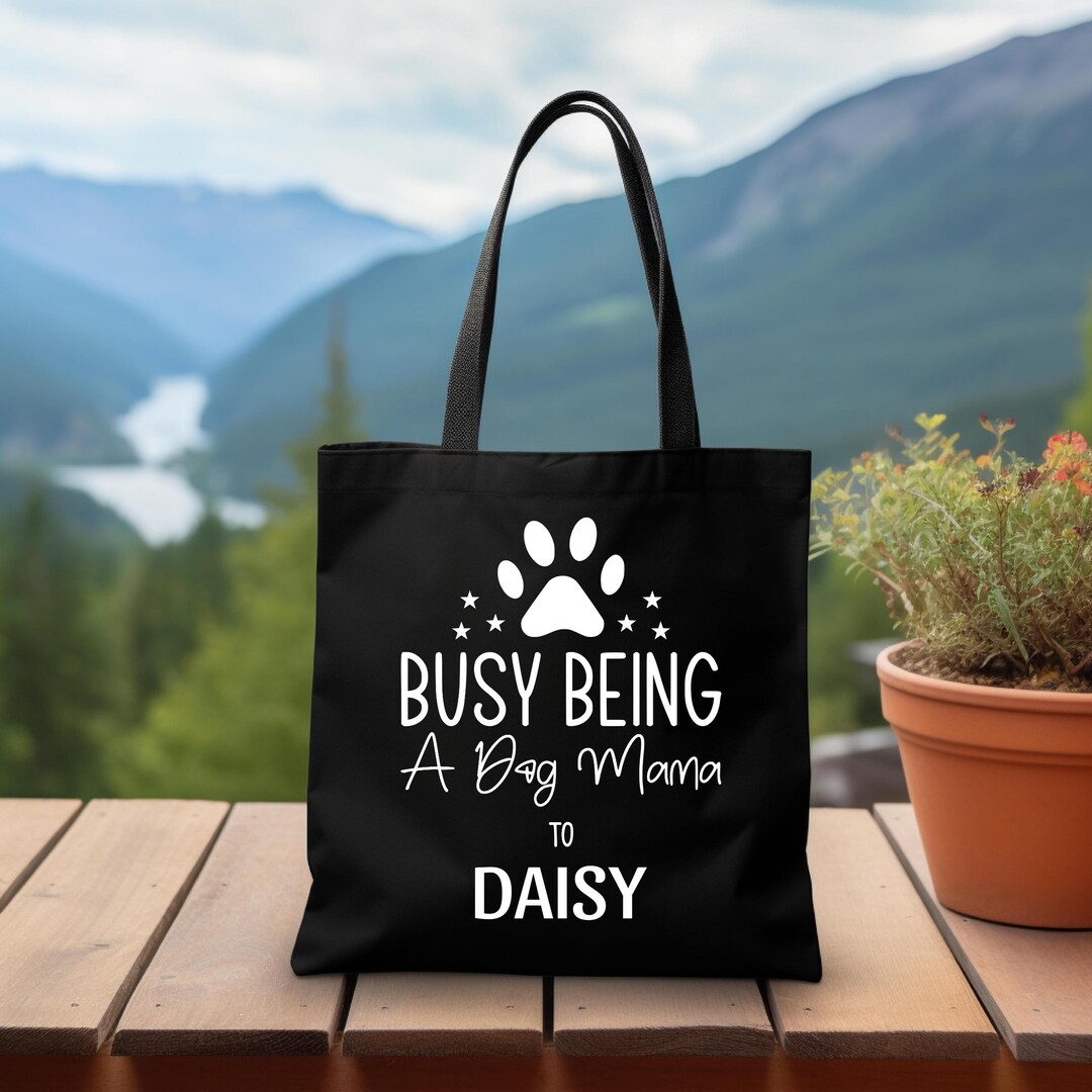 Dog Mama Tote Bag Custom Name Bag Personalized Bag for Dog Mama Gift ...
