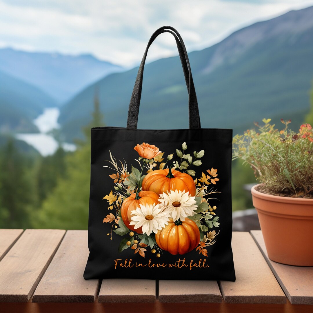 Fall in Love With Fall Tote Bag, Autumn Season Bag, Fall Bag, Autumn ...