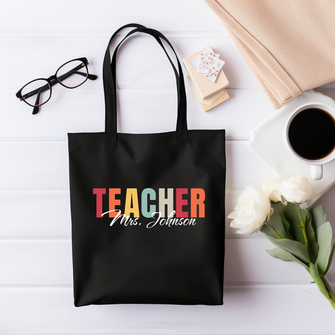 Personalized Teacher Tote Bag, Custom Teacher Bag, Teacher Bag ...