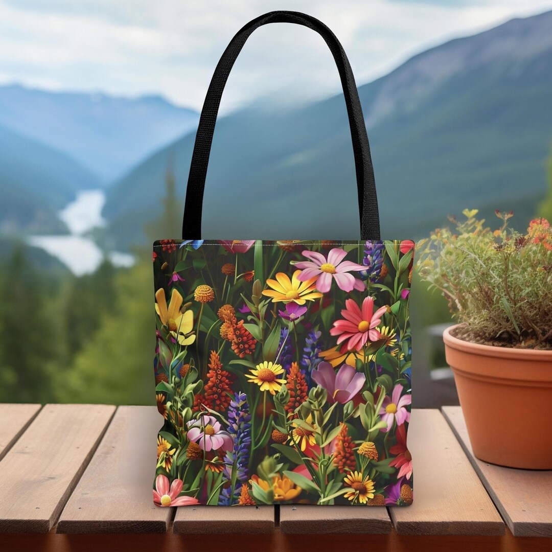 Floral Tote Bag Flower Print Bag for Flower Lover Gift for Her Unique ...