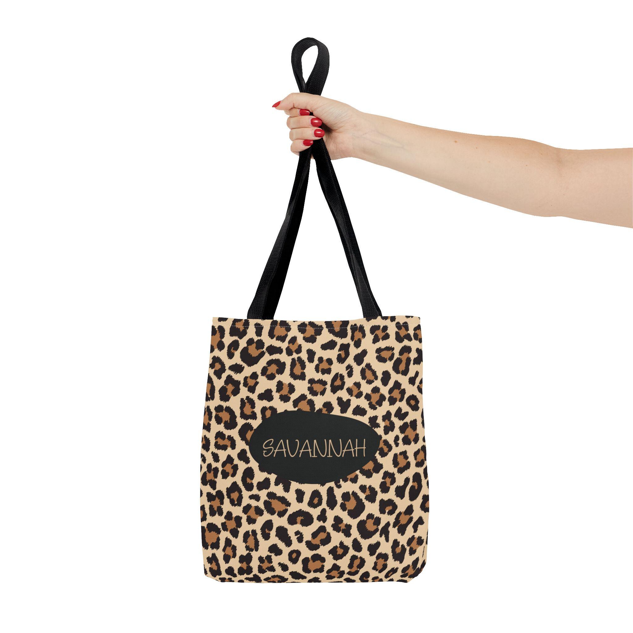 Personalized Leopard Print Gift Bag Custom Name Gift Bag for Friend ...