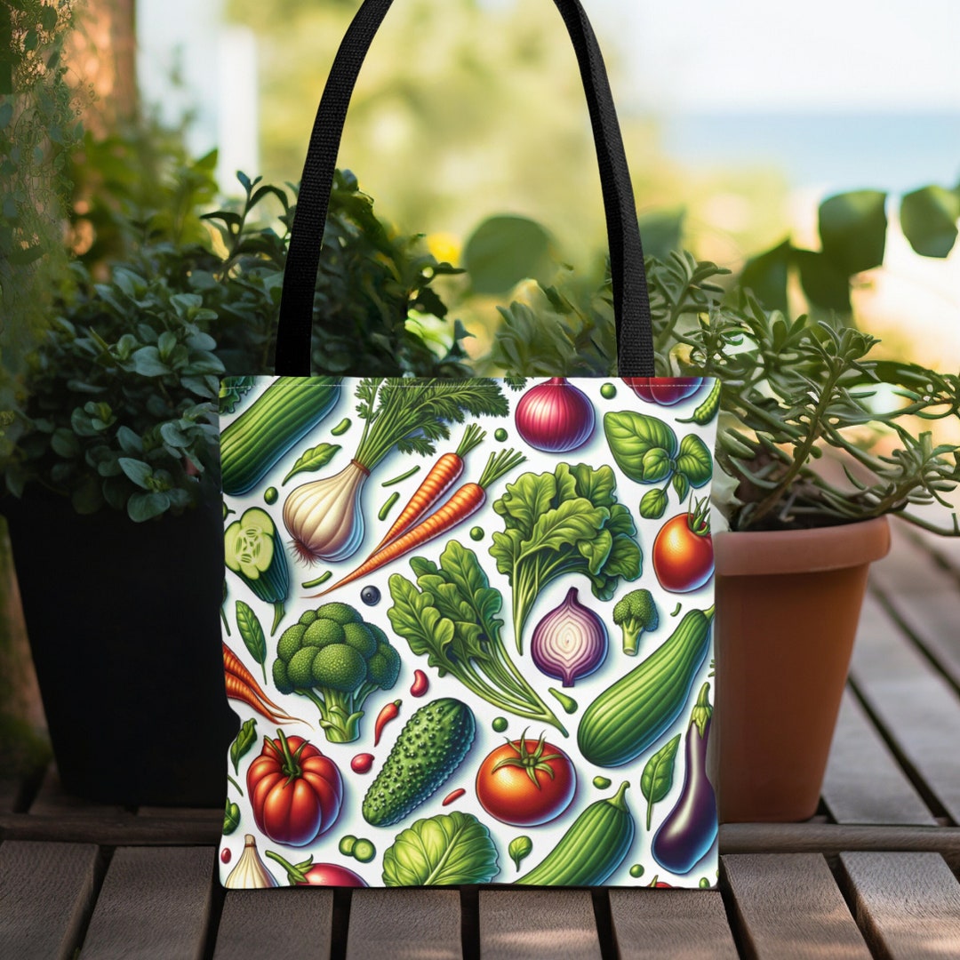 Vegetable Tote Bag, Farmer's Market Bag, Cute Veggie Bag, Vegetable Bag ...