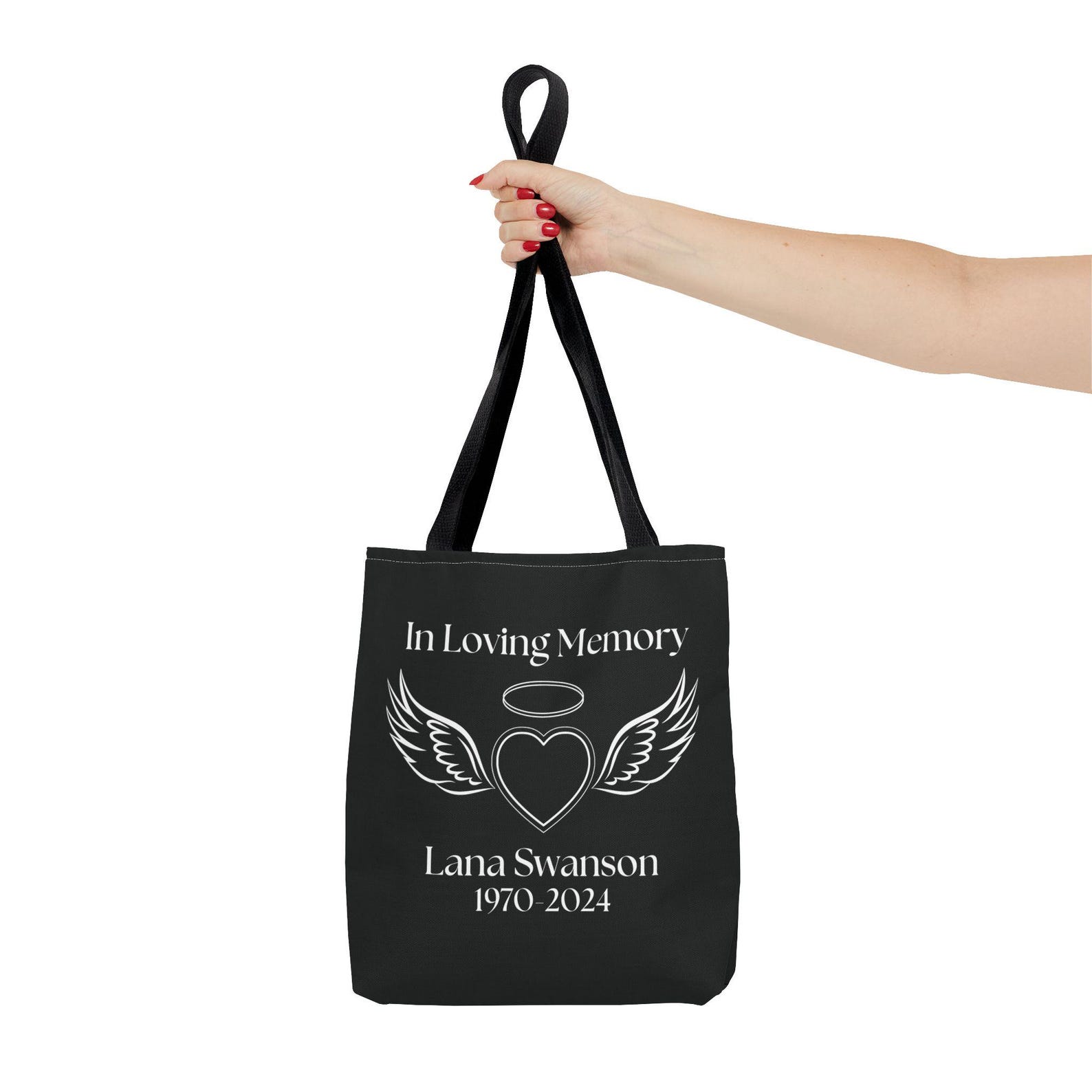 In Loving Memory Wing Tote Bag, Remembrance Bag, Custom Keepsake Tote ...