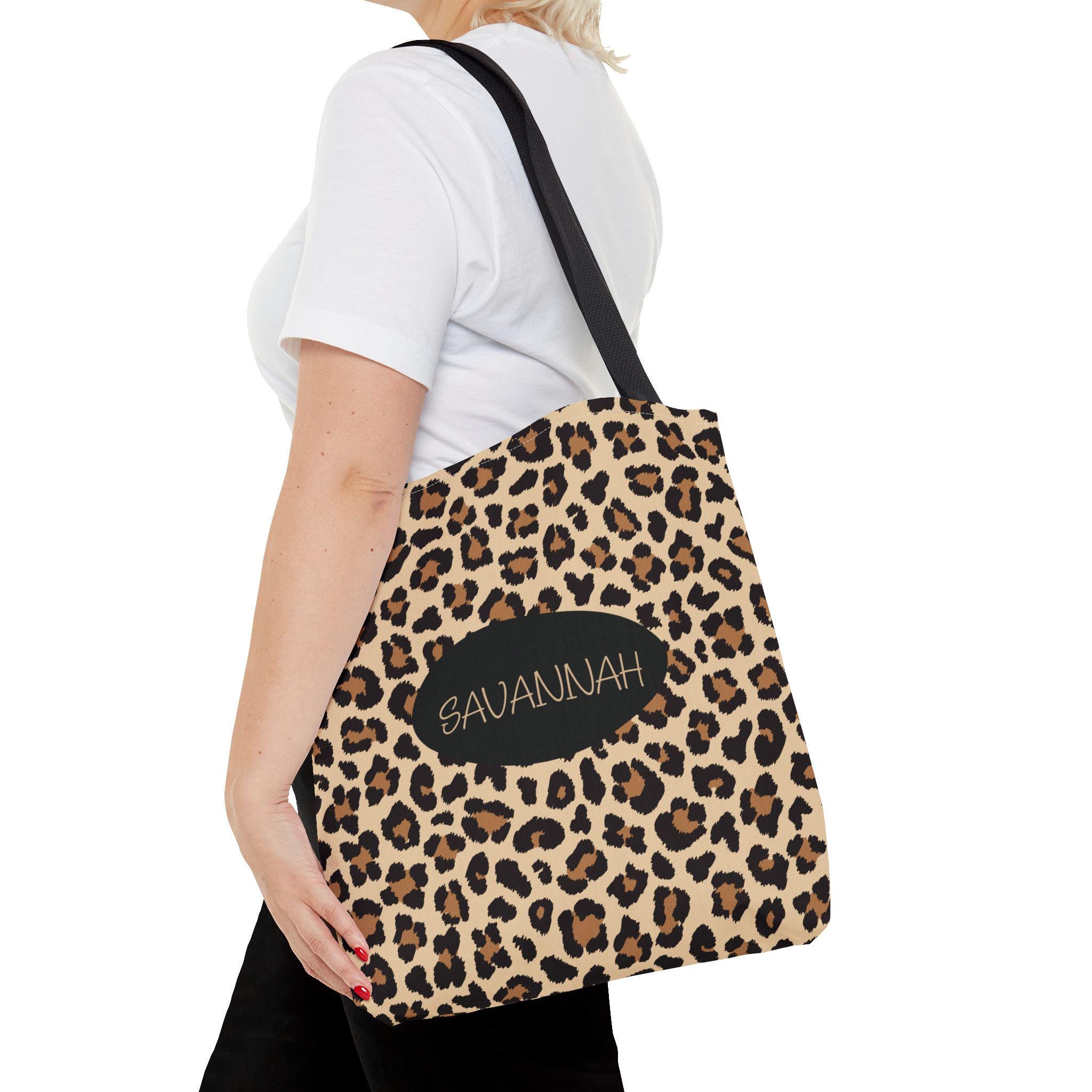 Personalized Leopard Print Gift Bag Custom Name Gift Bag for Friend ...