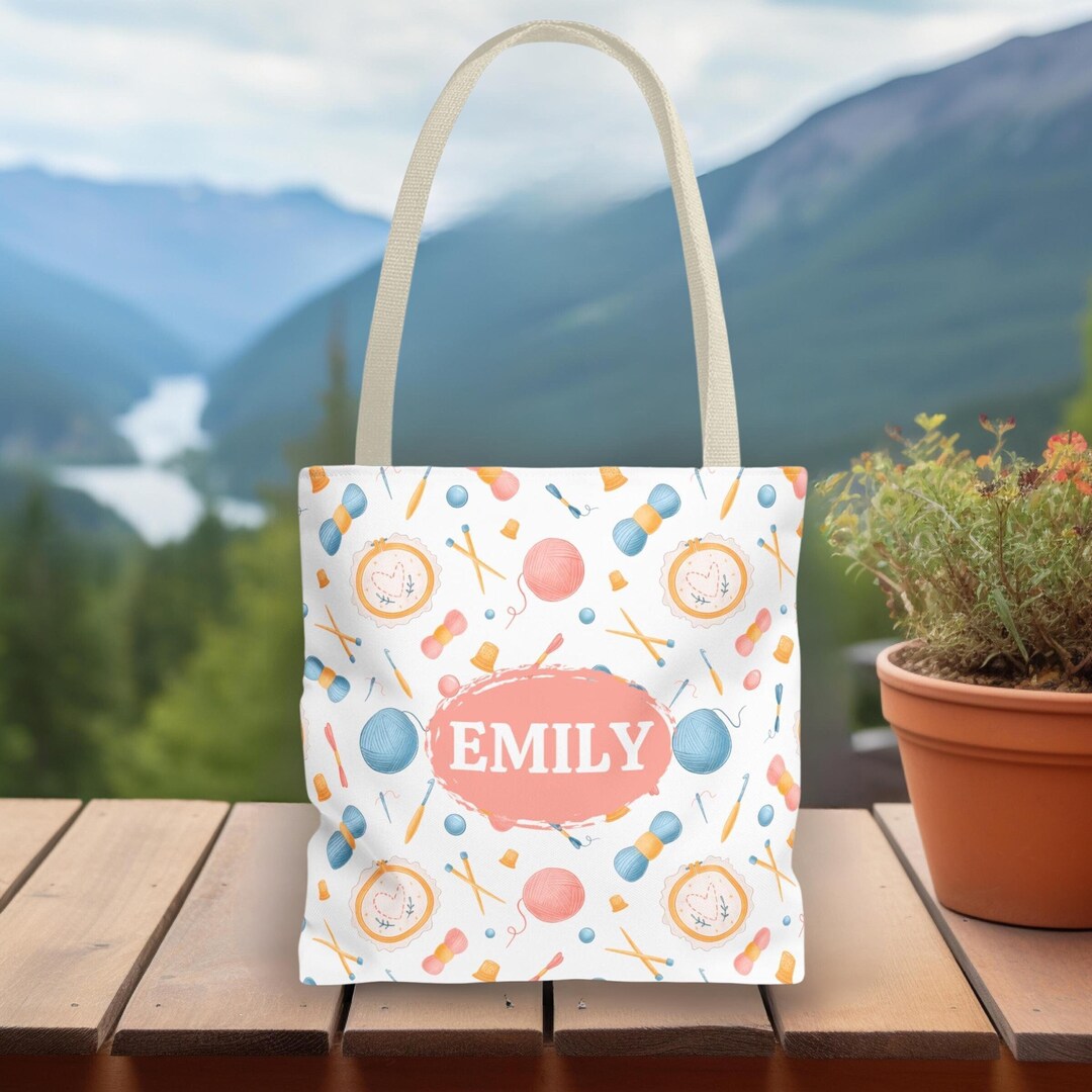 Personalized Yarn Tote Bag Yarn Pattern Tote Bag for Crocheting Gift ...