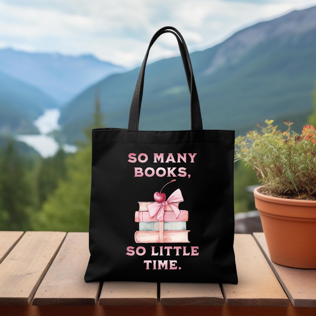So Many Books Tote Bag, Reading Bag, Book Lover Gift, Book Lover Bag ...