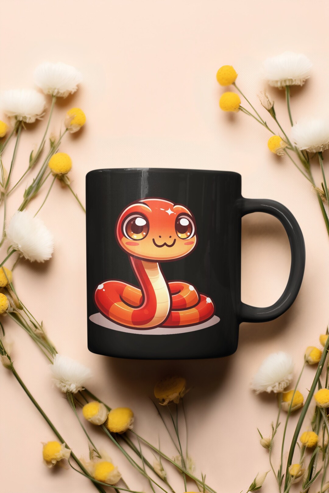 Cute Red Corn Snake Mug Friendly Lovable Serpent Kitchenware Reptile ...