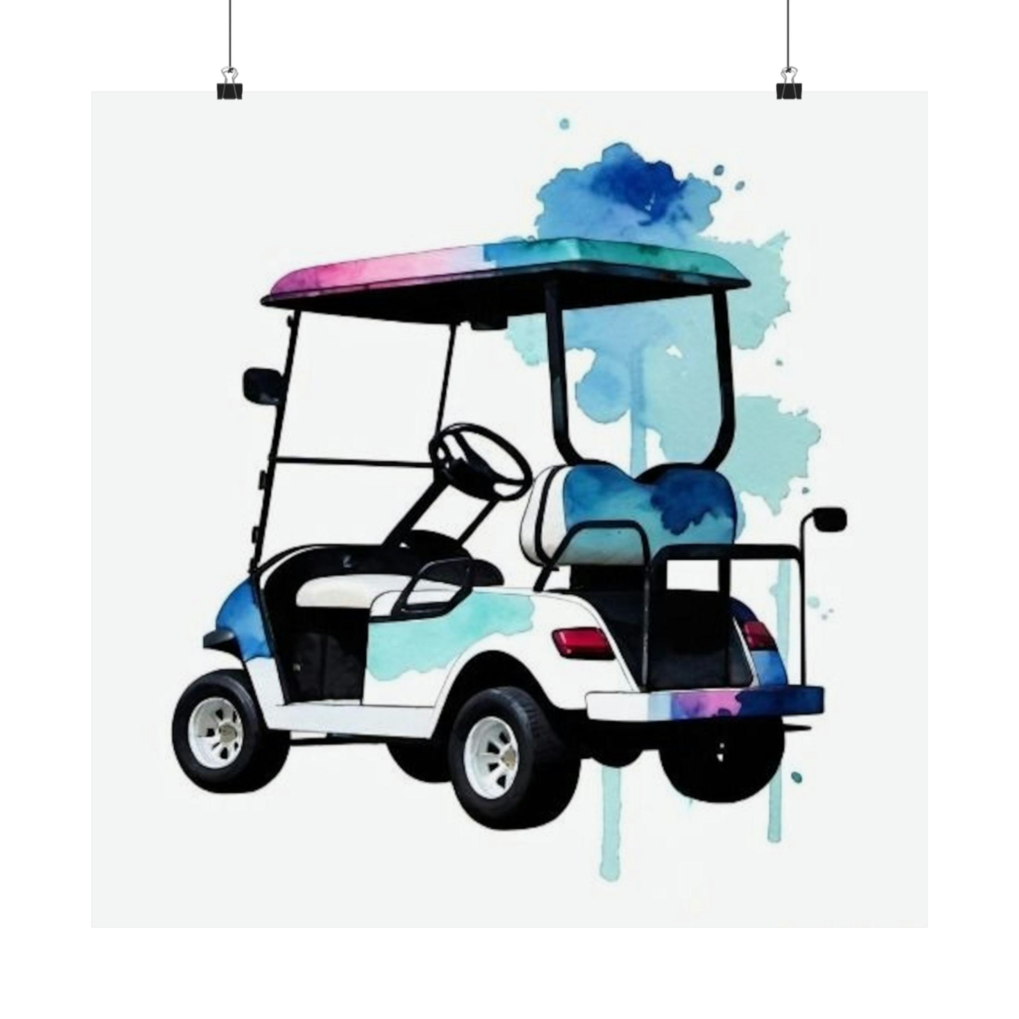 Golf Cart Water Color Poster - Etsy