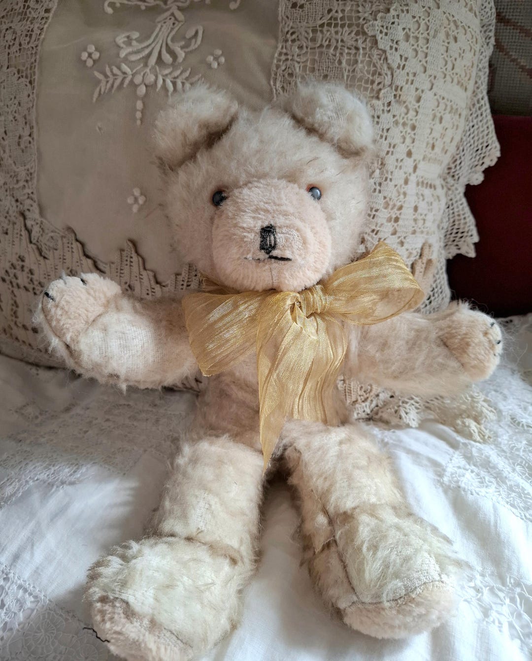 Vintage 1950's Beige Wendy Boston Teddy Bear, 13" Vintage Plush English ...