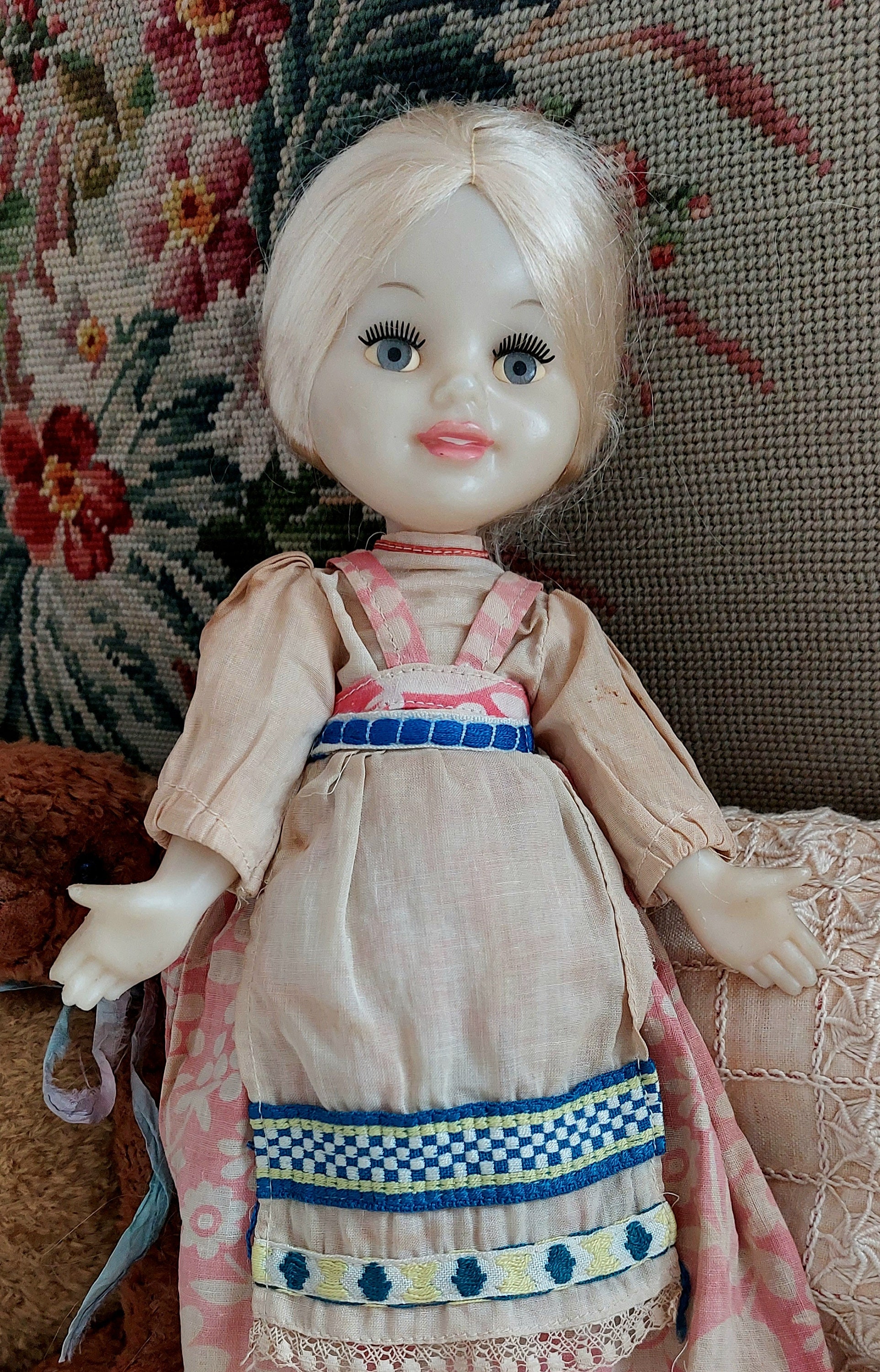 Vintage Ussr Plastic Doll Soviet Folk Doll Retro 70s 80s Russian Doll In National Costume Etsy