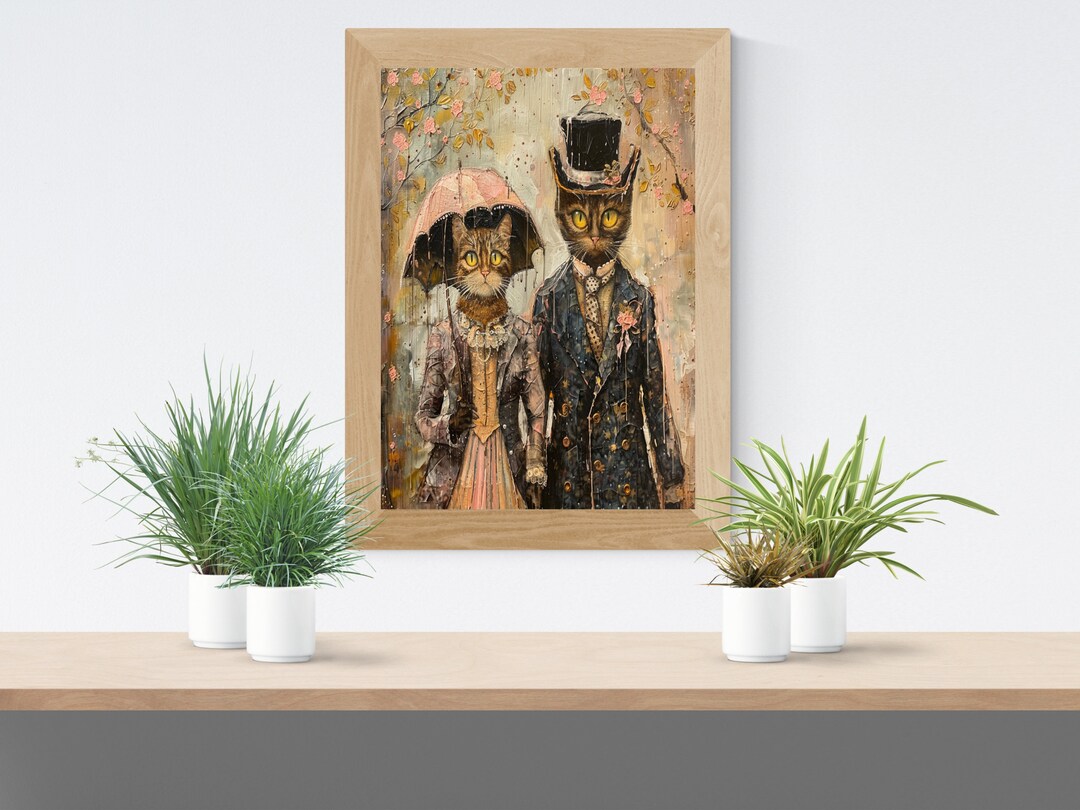 Cat Artwork I Victorian Wall Art I Cat Portrait I Cottagecore I Retro ...