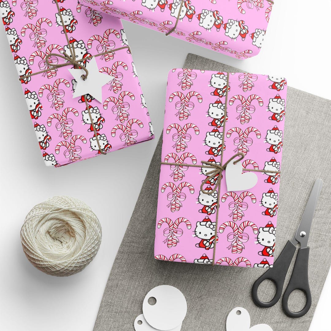 Hello Kitty Wrapping Paper, Christmas Wrapping Paper, Kids Wrapping ...