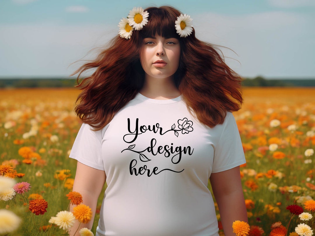 White Shirt Mockup, Bella Canvas 3001, Female Model Mock-up, Tee Mock ...