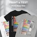 DTG Print Test Digital Download, Color Swatches, Print Samples, Bella ...