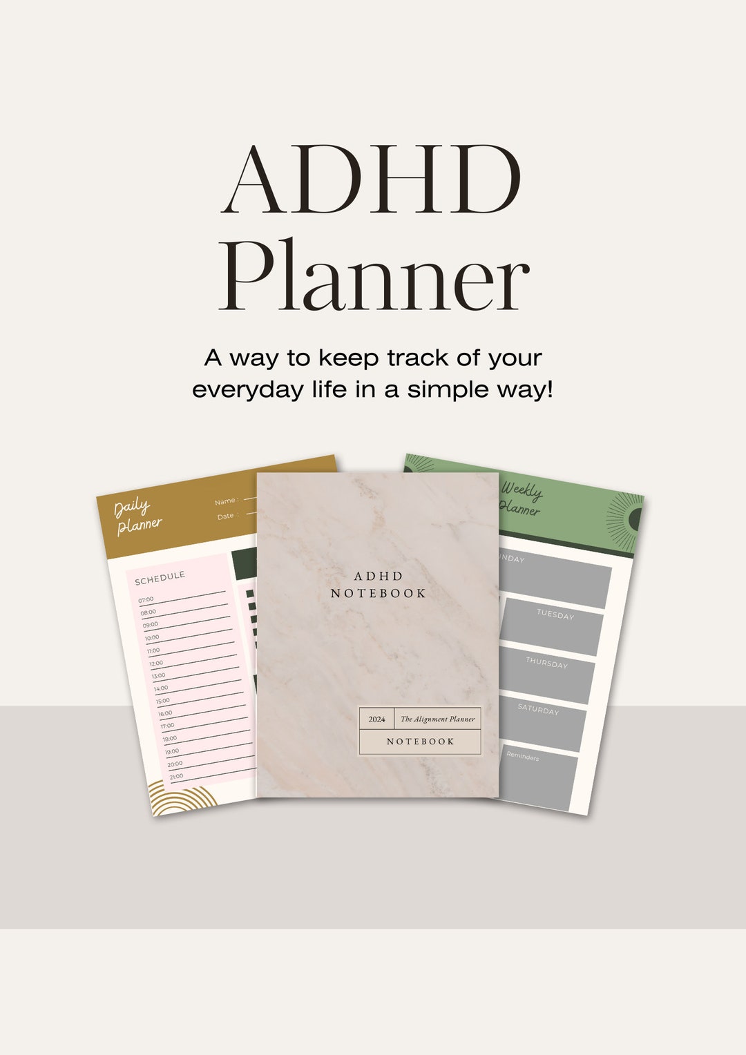 ADHD Planner, Daily Planner for Neurodivergent Adults, Brain Dump ...
