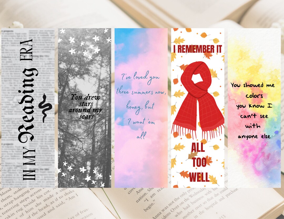 Swiftie Bookmark Pack Digital Printable Bookmarks Digital Bookmark ...