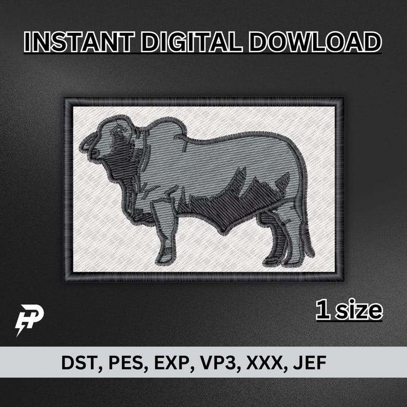 Brahman Bull Patch Embroidery File - Etsy