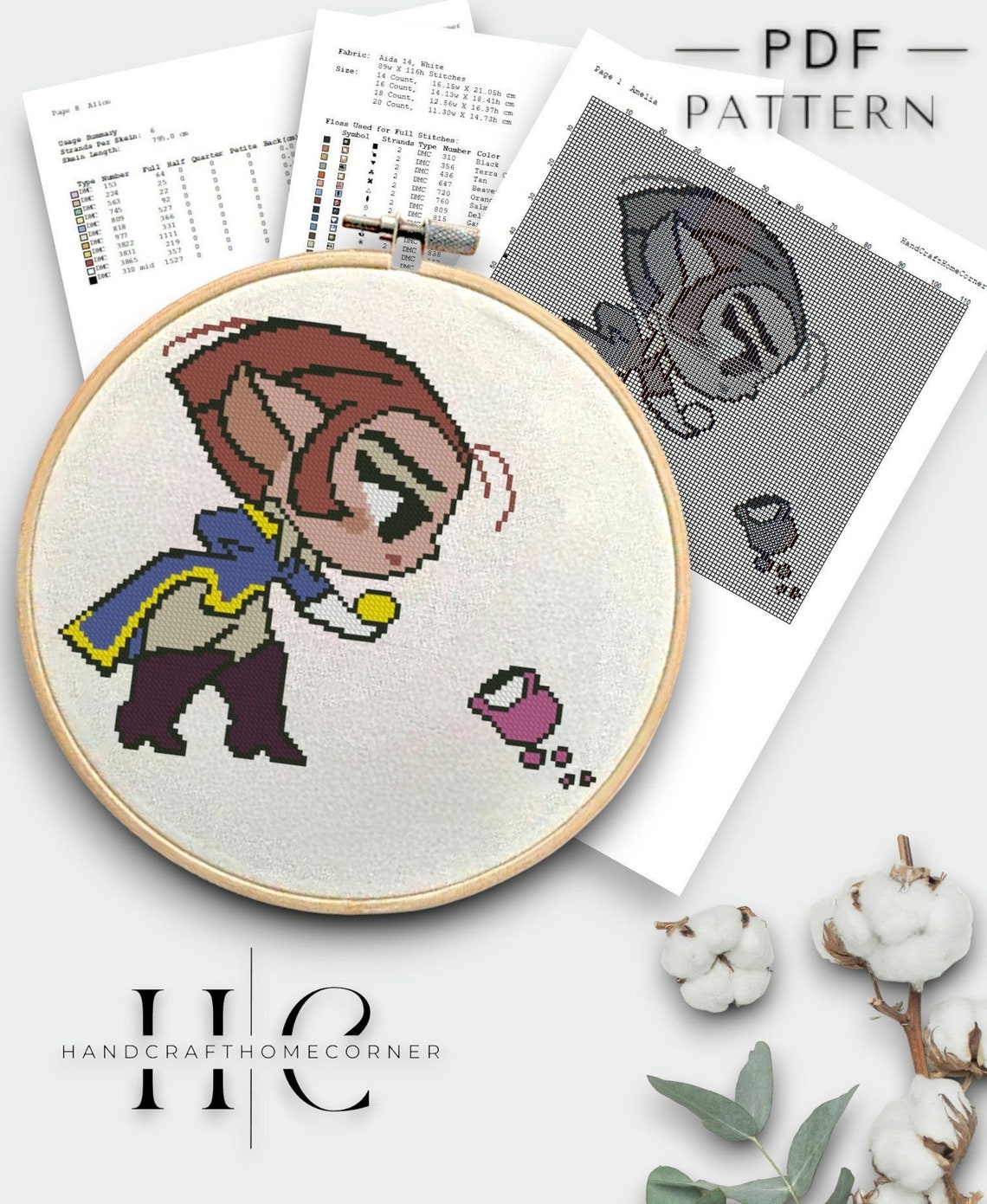 Space Adventures: Captain Amelia and Morph Cross Stitch PDF Pattern. A ...