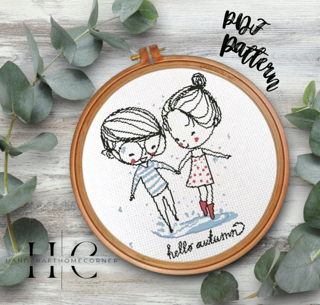 Romantic Couple. Cross Stitch Pattern. Couple in Love Jumping in the ...