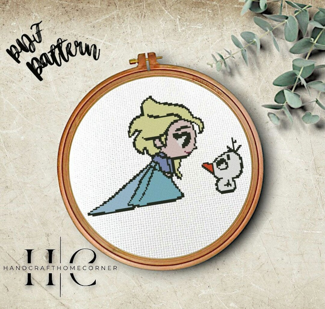 Frozen Elsa and Olaf Cross Stitch PDF Pattern for Home Decoration, for ...