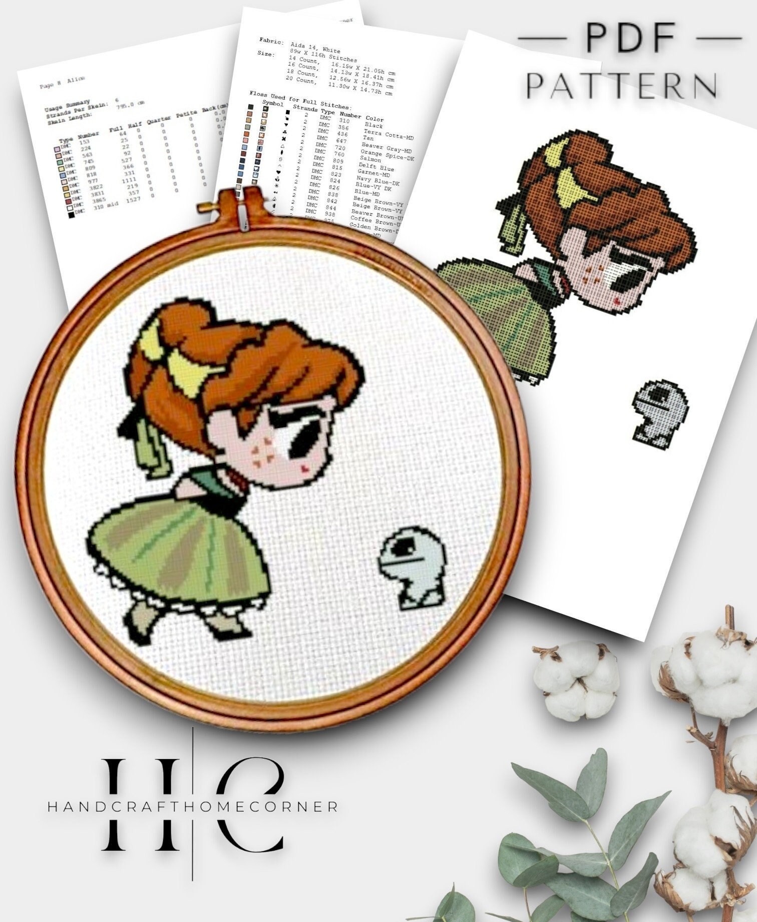 Princess Anna Frozen Adventure Cross Stitch Pattern. Enchanted Decor ...