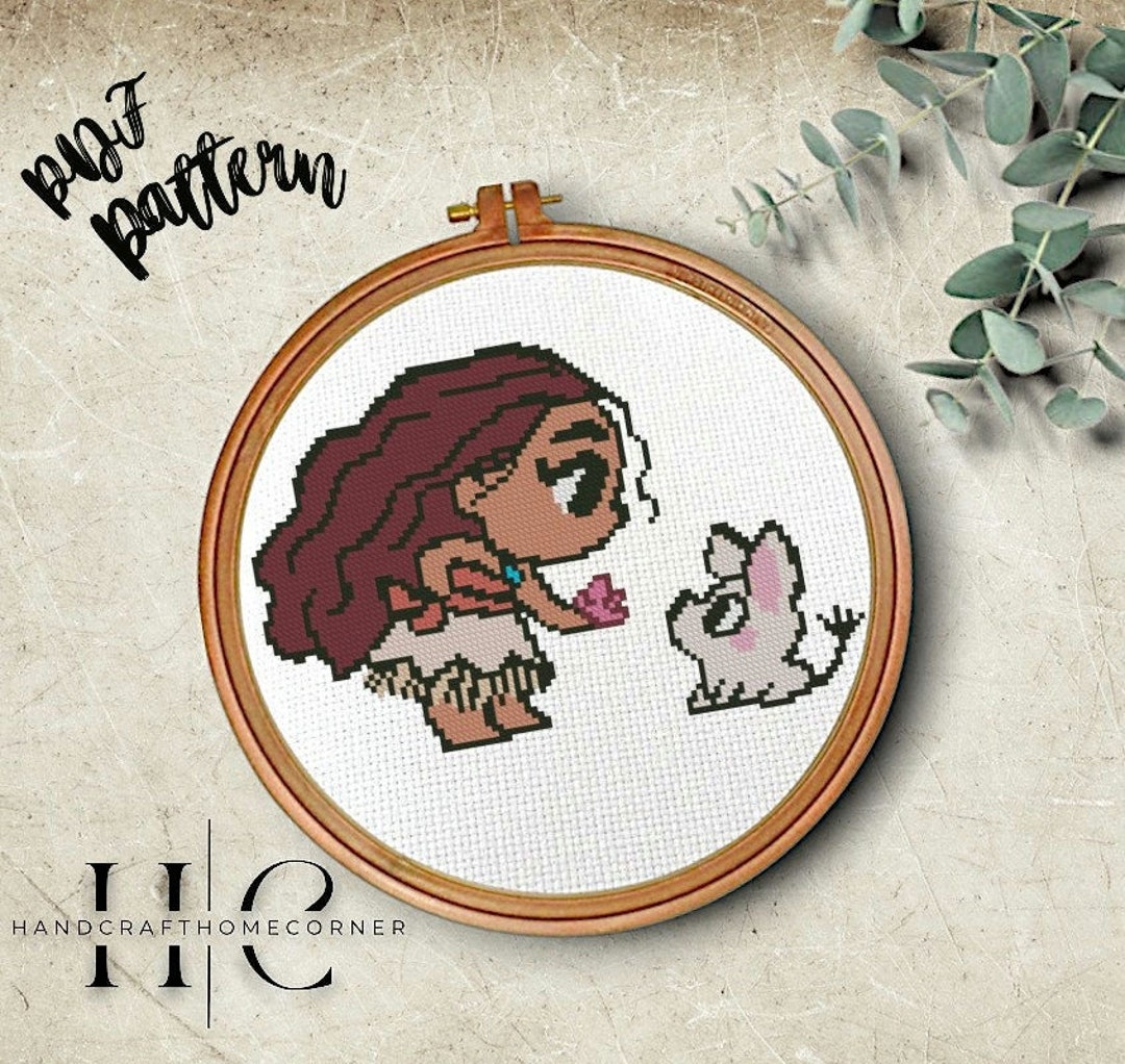 Moana Talking to Pua Cross Stitch PDF Pattern for Home Decoration ...