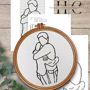 Couple's Tender Hug: Cross Stitch PDF Pattern. Embracing Love. Wrapped ...