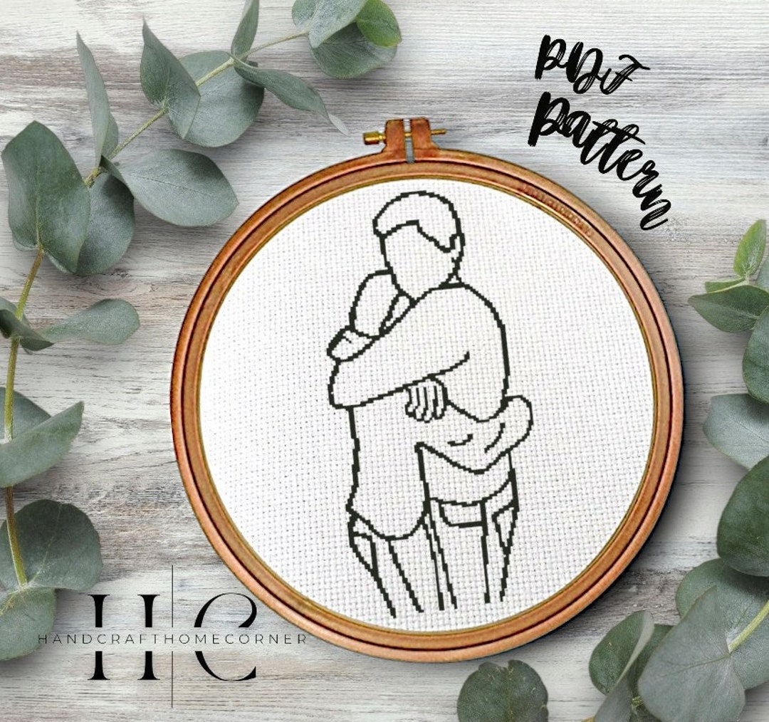 Couple's Tender Hug: Cross Stitch PDF Pattern. Embracing Love. Wrapped ...