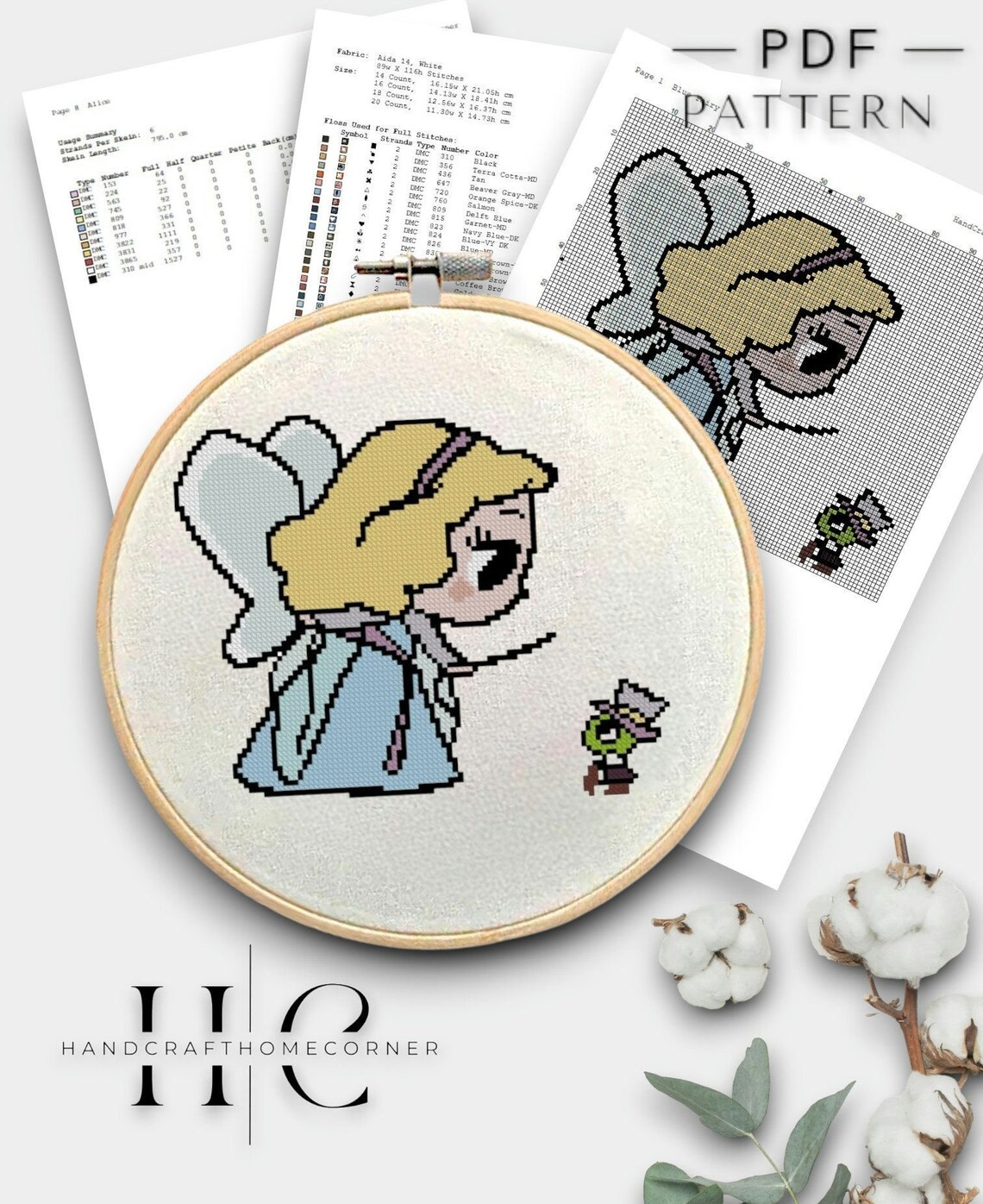 Magical Blue Fairy and Jiminy Cricket Cross Stitch PDF Pattern From ...