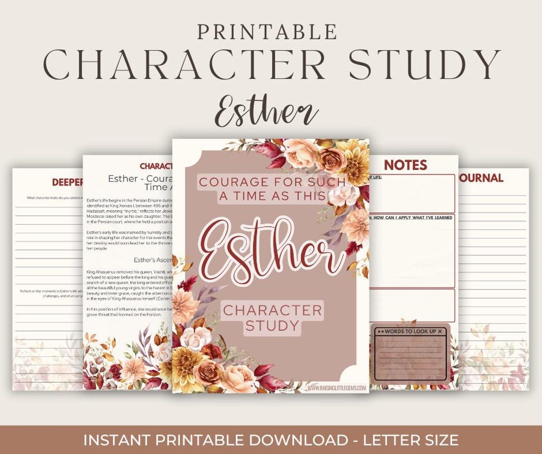 Esther Bible Study Printable, Digital Journaling, Christian Study ...