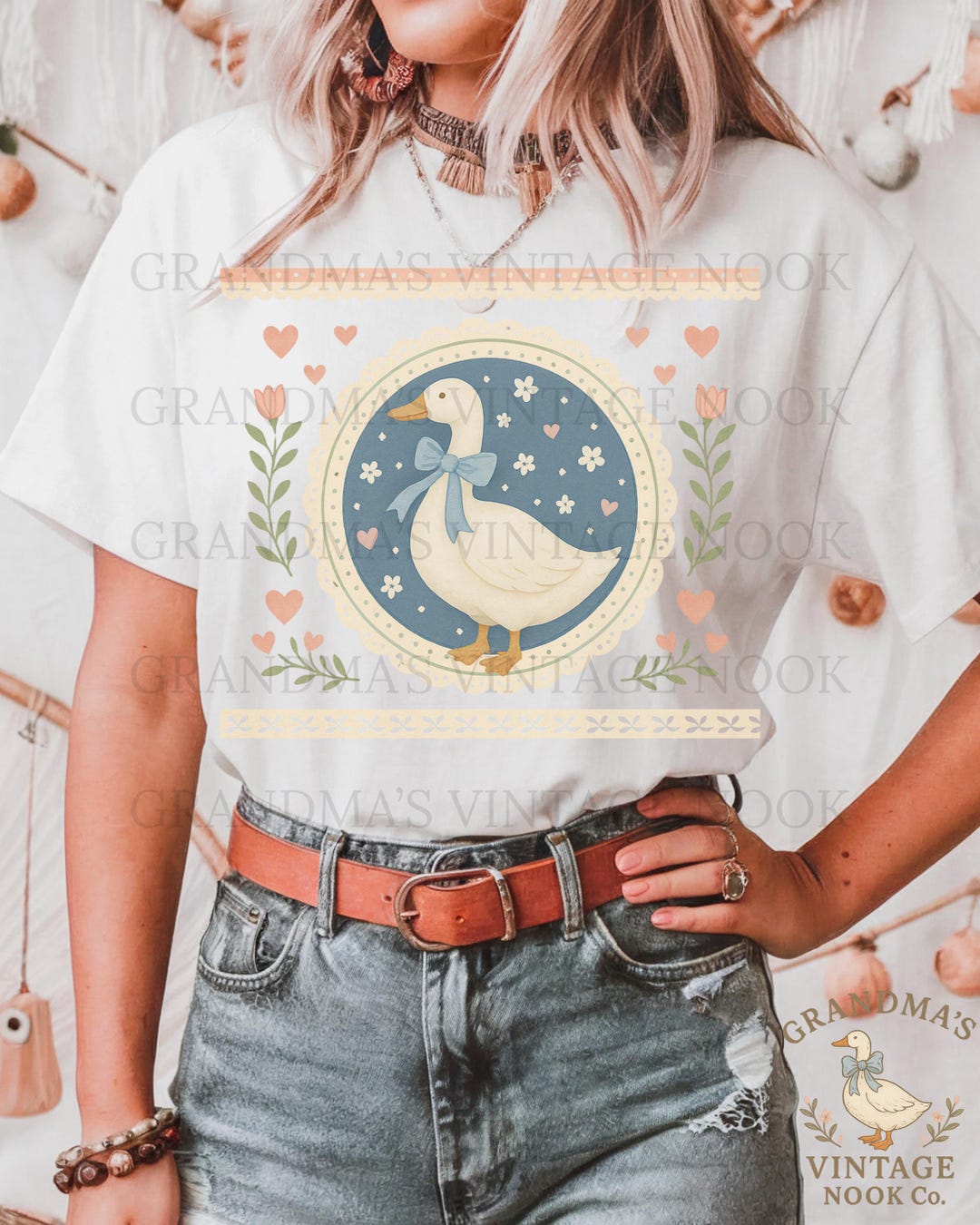 Goose T-shirt, Goose Lover Shirt, Colorful Goose Tee, Blue Ribbon Goose ...