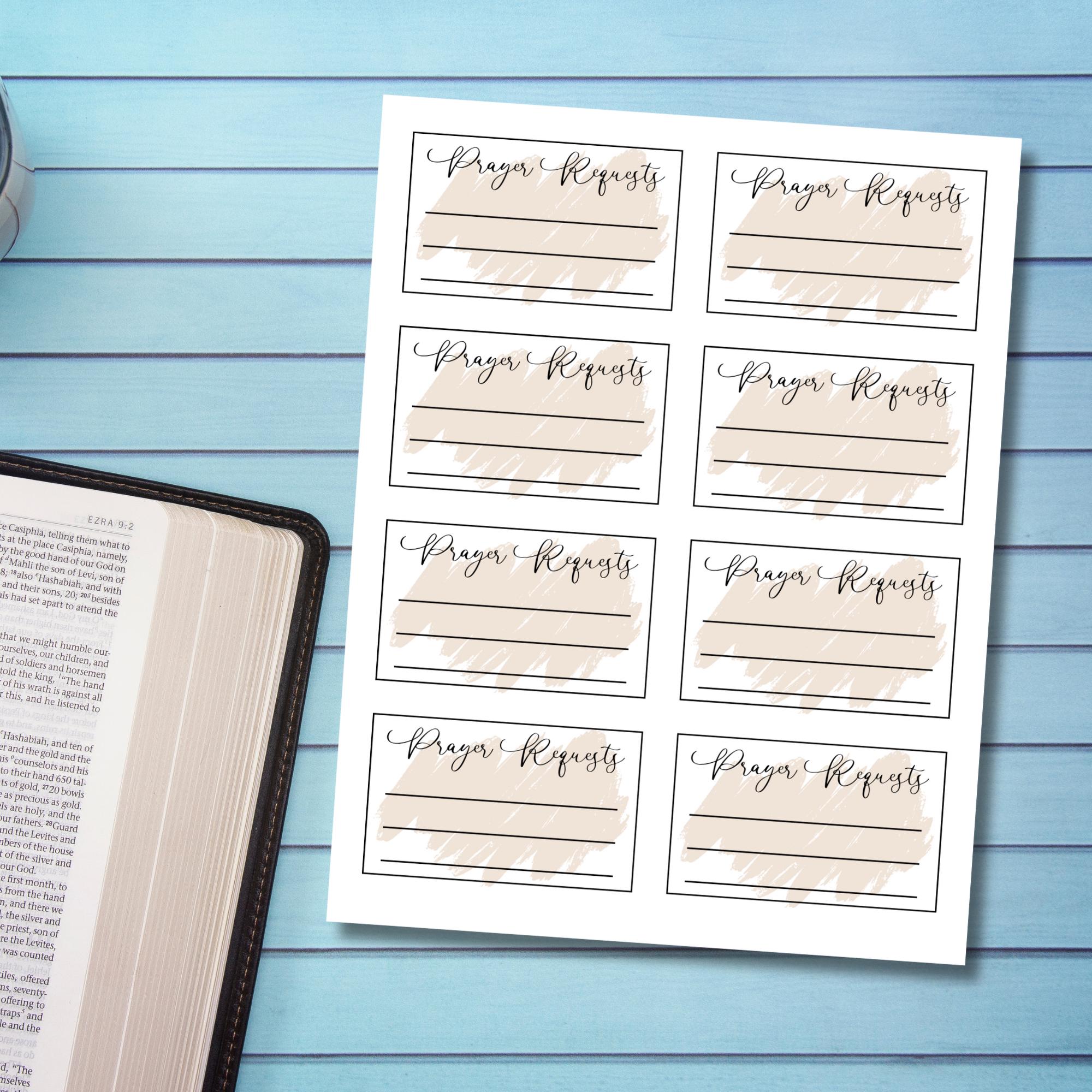 Printable Prayer Card, Prayer Request Cards, Prayer Note Cards, Church ...