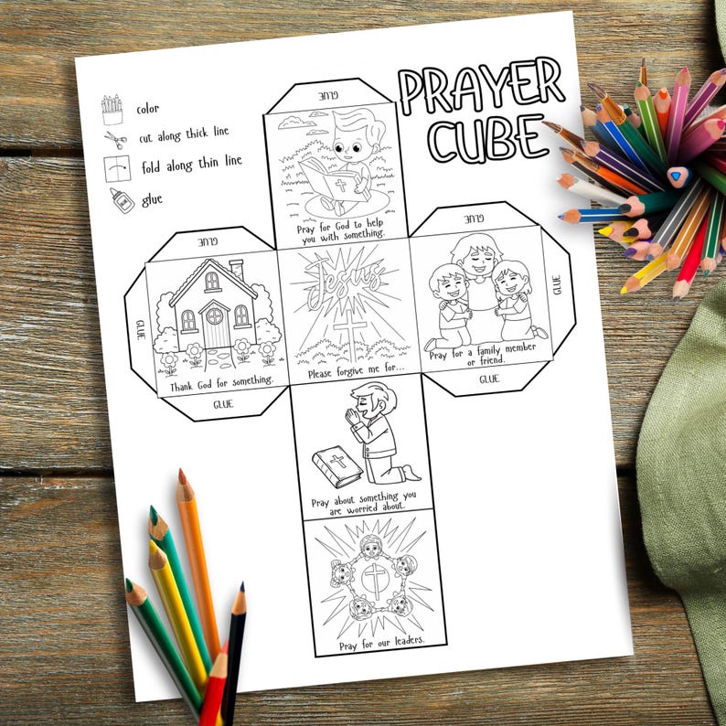 Prayer Cube for Kids, Teach Kids to Pray, Sunday School Activity ...
