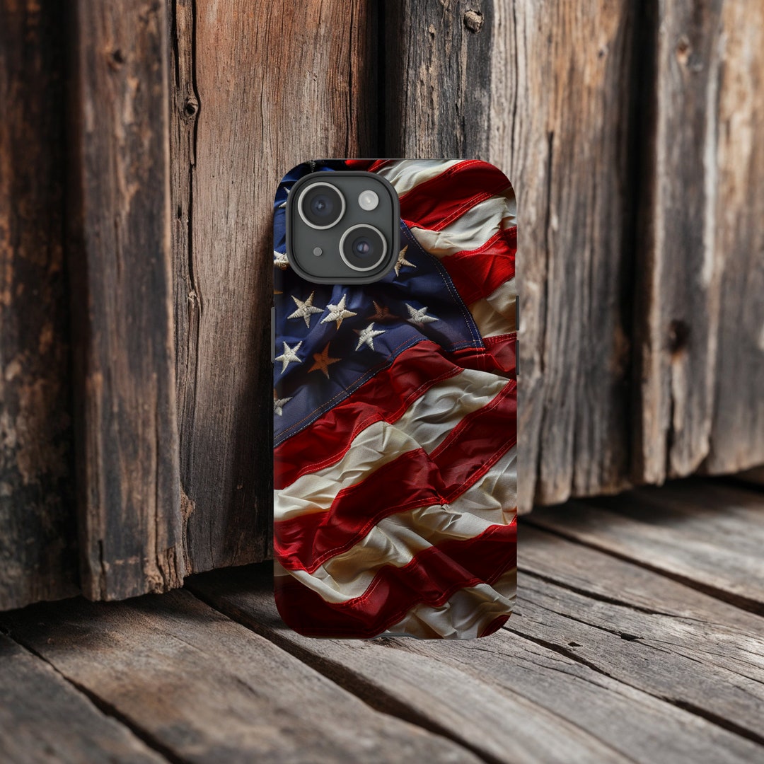 American Flag Magsafe Case. for iPhone Models 15 14 13 Mini, Plus, Pro, and Pro Max. Case Has ...