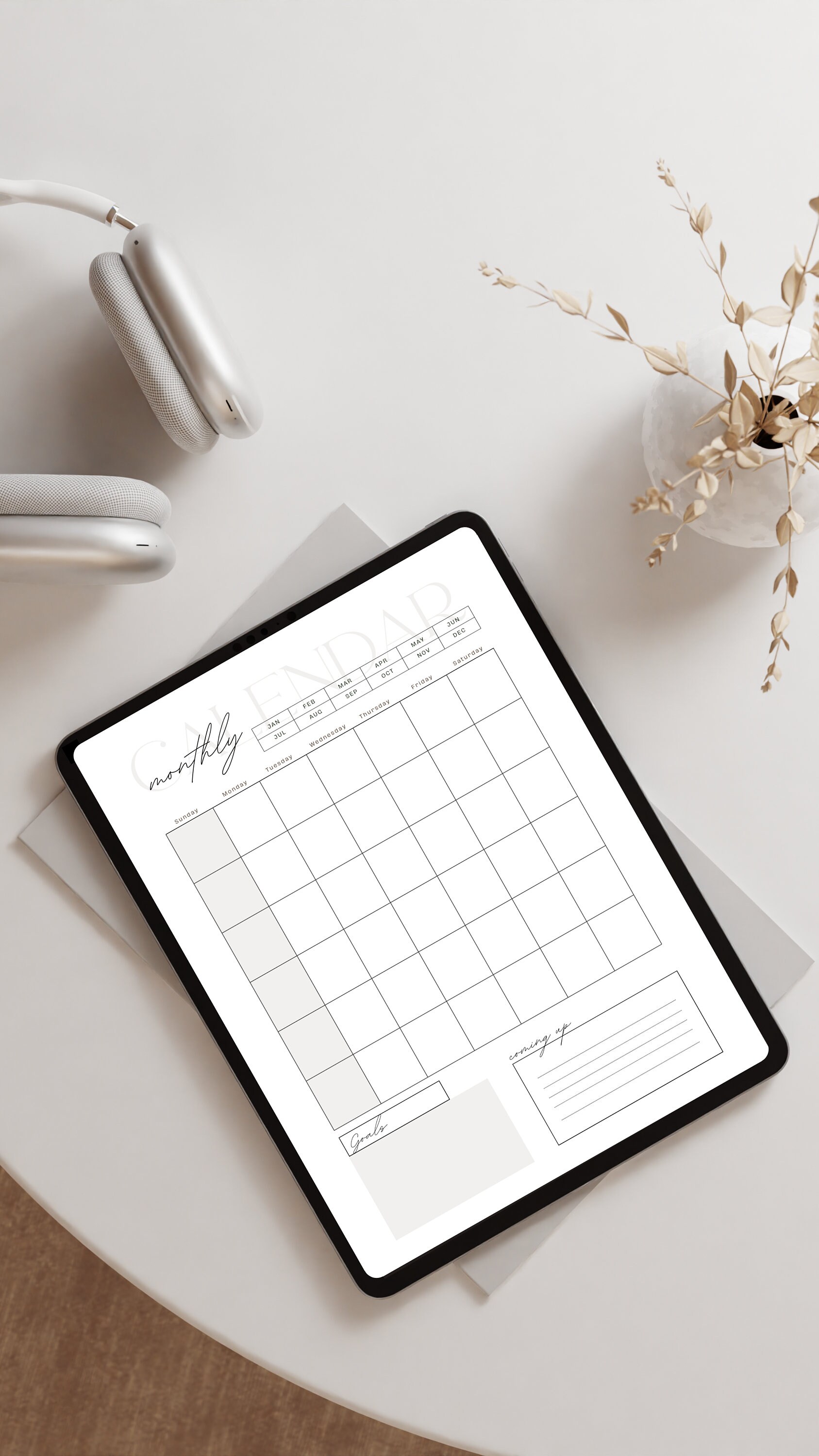 2024 Minimalist Calendar Printable Monthly Planner 2024 A4, Letter, A3 ...