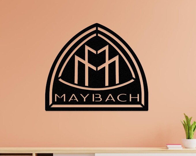 Maybach Wall Art, Maybach Logo Sign, German Car, Man Cave Decor, Metal ...