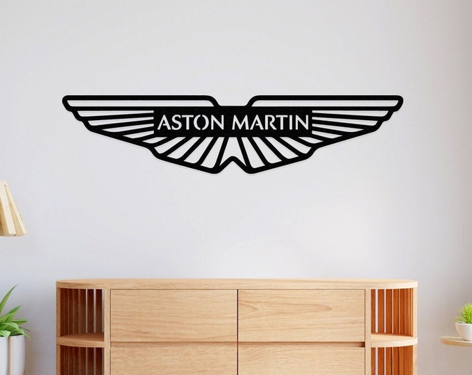 Aston Martin Logo Wall Art, Metal Wall Decor, Garage Wall Art, Logo ...