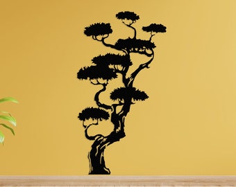 Metal Bonsai Wall Art, Nature Lover Gift, Fireplace Decor, Branc Decor ...