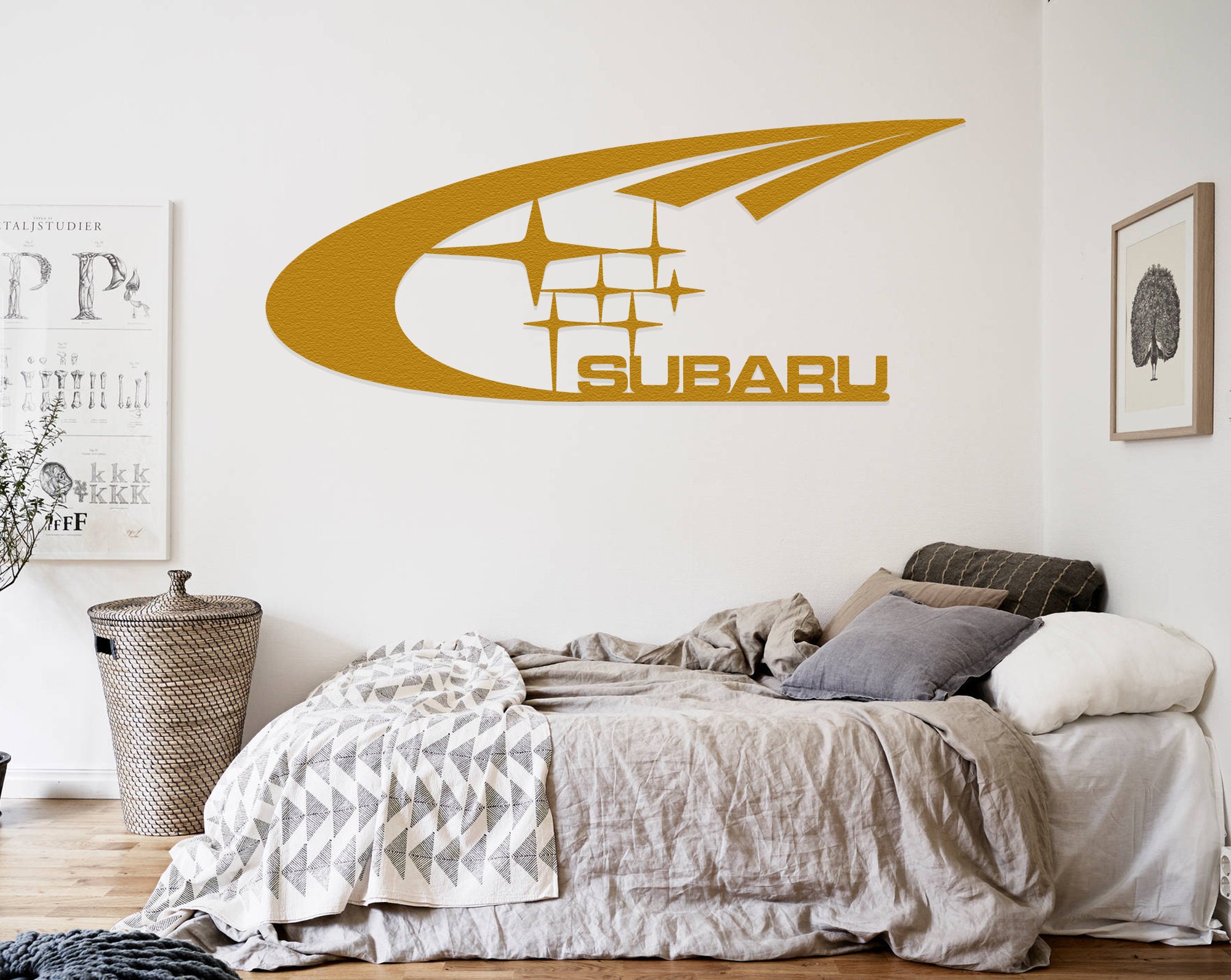 Subaru Logo, Subaru Sign, Car Logo, Metal Wall Decor, Garage Decor ...
