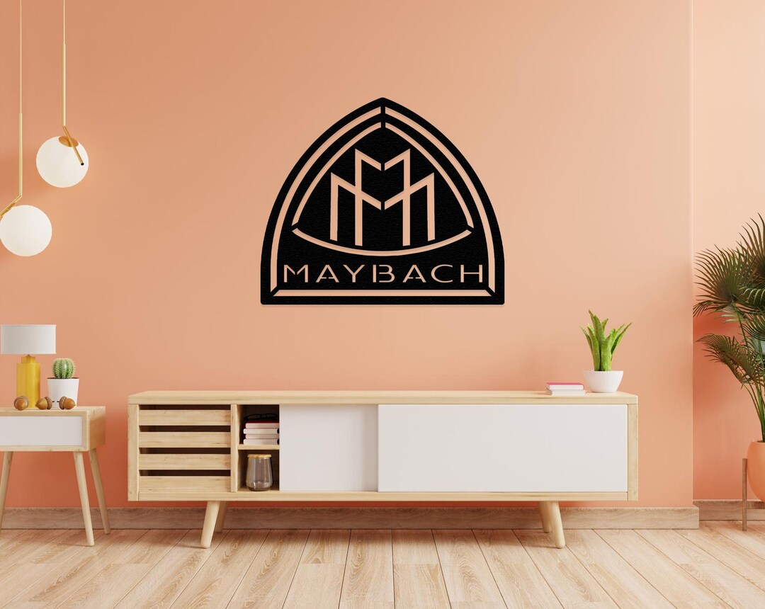 Maybach Wall Art, Maybach Logo Sign, German Car, Man Cave Decor, Metal ...