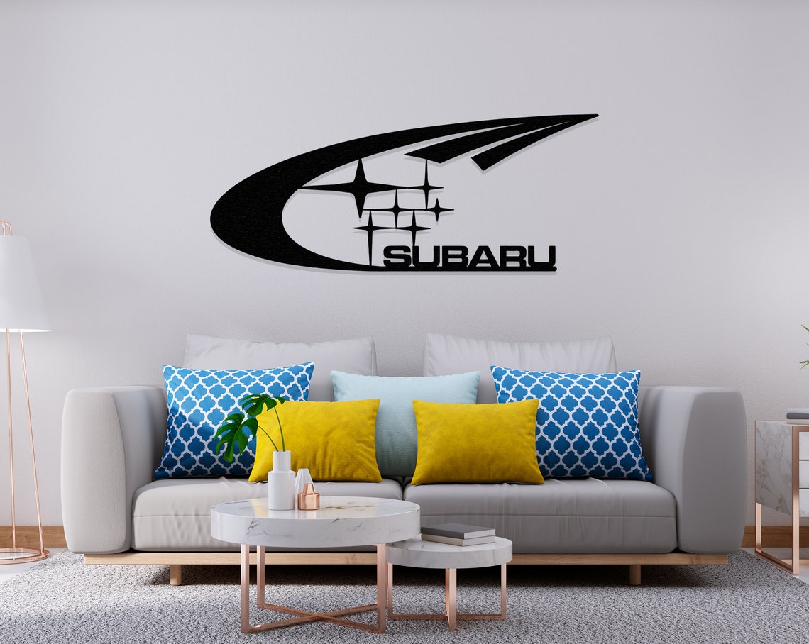 Subaru Logo, Subaru Sign, Car Logo, Metal Wall Decor, Garage Decor ...
