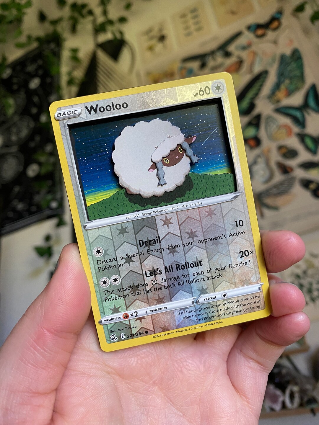 3D Wooloo Pokemon Card - Etsy