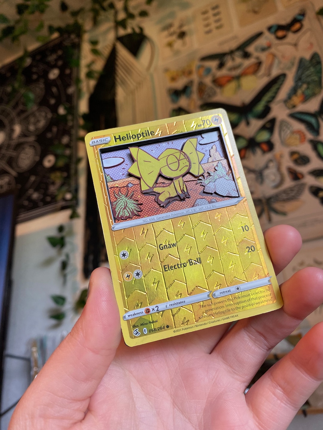 3D Helioptile Pokemon Card - Etsy