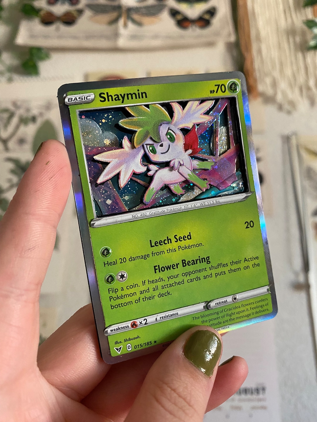 3D Shaymin Pokemon Card - Etsy