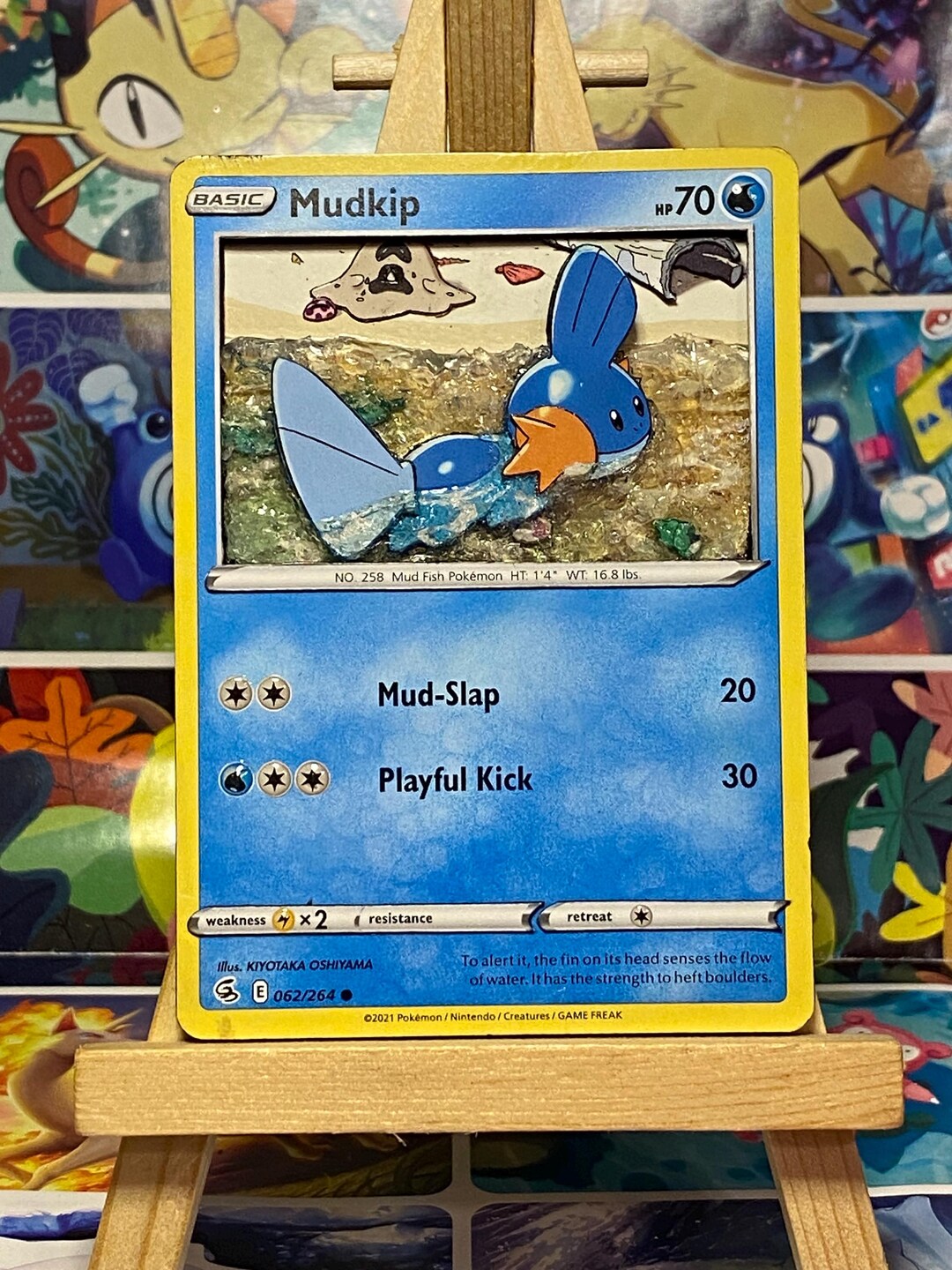 3D Mudkip Pokemon Card - Etsy