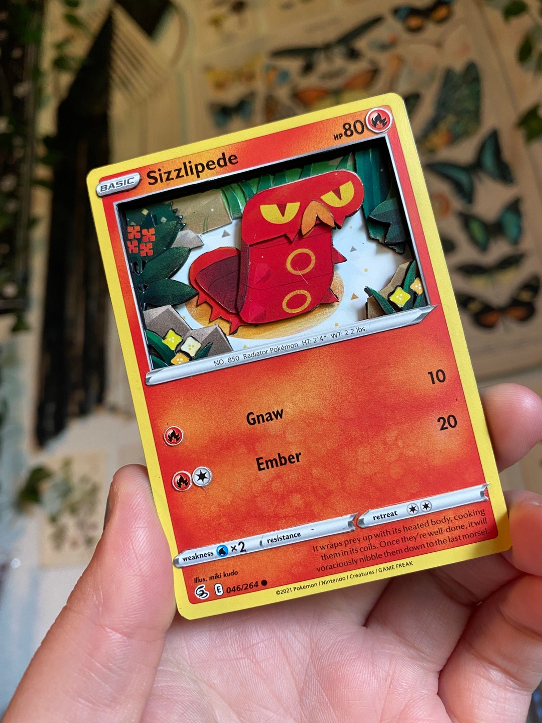 3D Sizzlipede Pokemon Card - Etsy