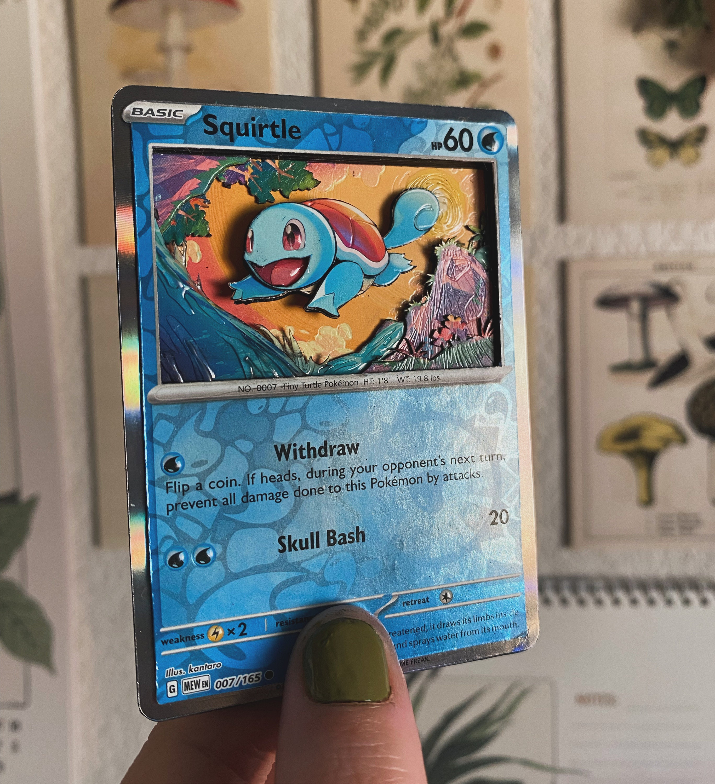 3D Squirtle Pokemon Card - Etsy